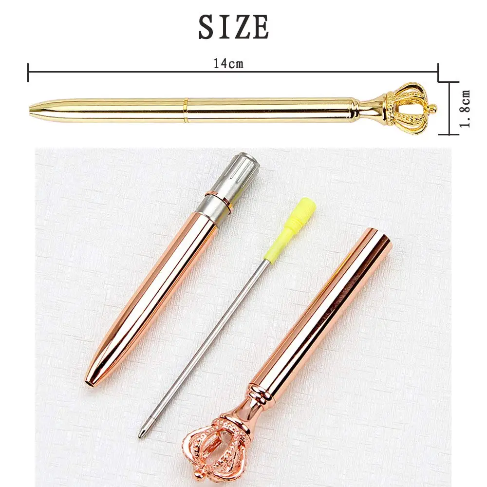 Crown Top Ballpoint Pens Crystal Crown Pens Metal Ball Pen For Women,Co ...