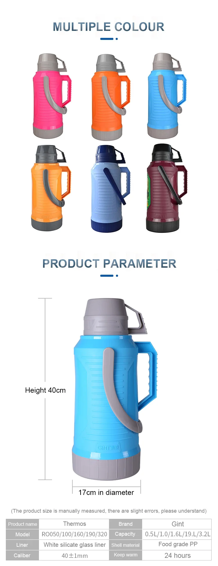 Gint 500ml Small Size Vacuum Thermos Flasks Plastic Nice Insulated Hot ...