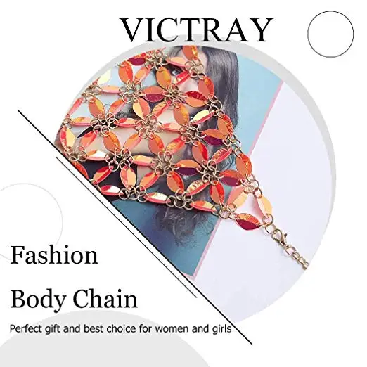 Sequins Body Chains Belly Beach Chain Bra Fashion Charm Harness ...