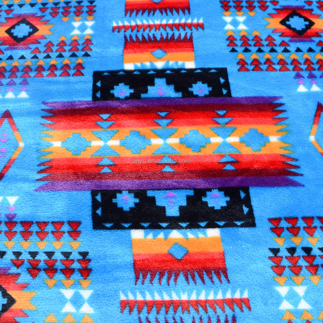 2PLY Soft Southwest Native Patterns Blanket - White Reversible