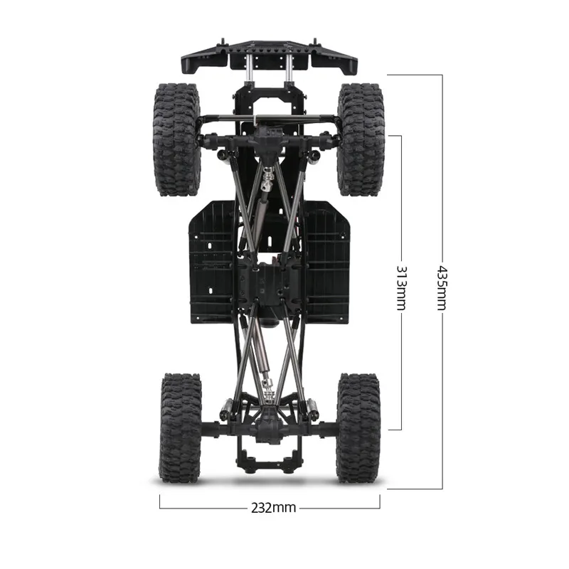 313mm Wheelbase Chassis Frame W/ Tries for 1/10 SCX10 II 90046 90047 RC ...