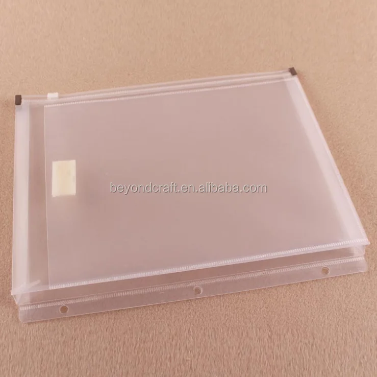 A4 Size Foldable Clear Poly Pp Zipper Lock File Folder Plastic ...