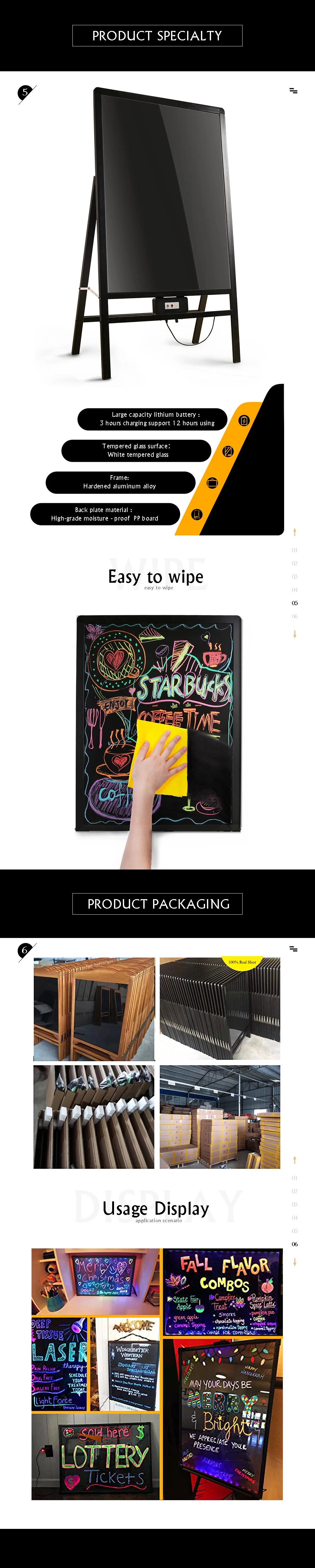 Neon Fluorescent Led Portable Advertising Board Led Writing Handwritten ...