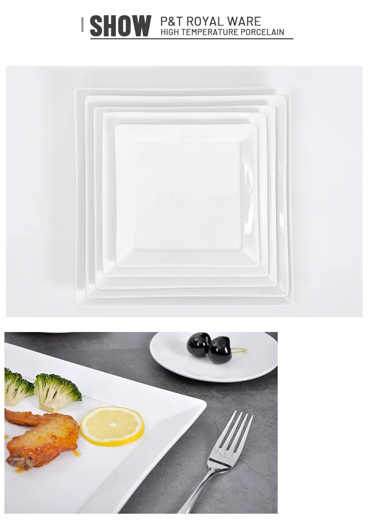 Hotel Restaurant Square Dinner Plate.buffet Dish Plate,Small Porcelain ...