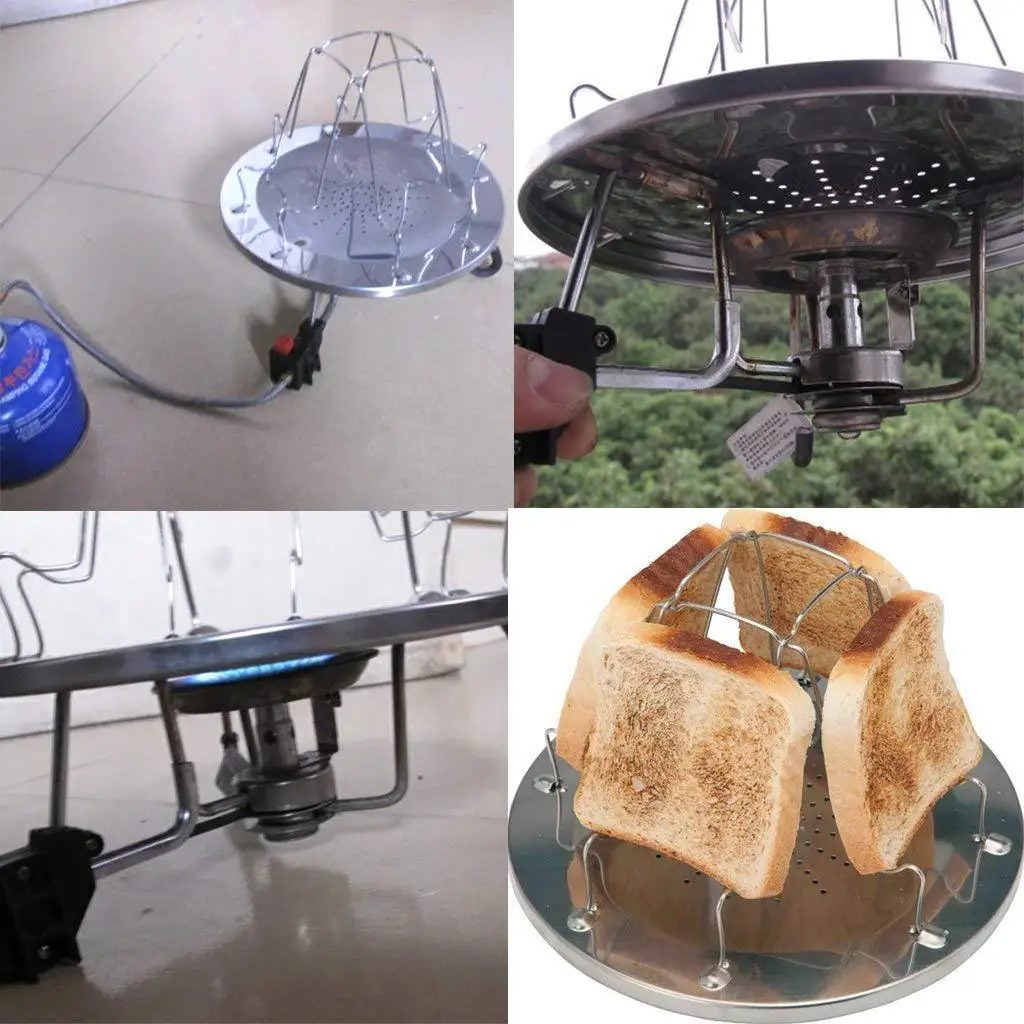 4 Slice Folding Camping Bread Toaster Camp Stove Top Toaster Rack - Buy ...