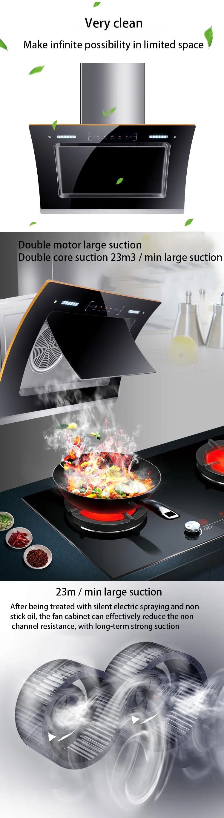 Wall Mounted Kitchen Chimney Spare Parts - Black Titanium