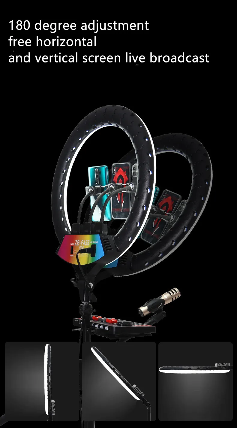 18 Inch RGB Ring Light Kit with Stand, Ring Lamp With Stand 3200K-6500K ...