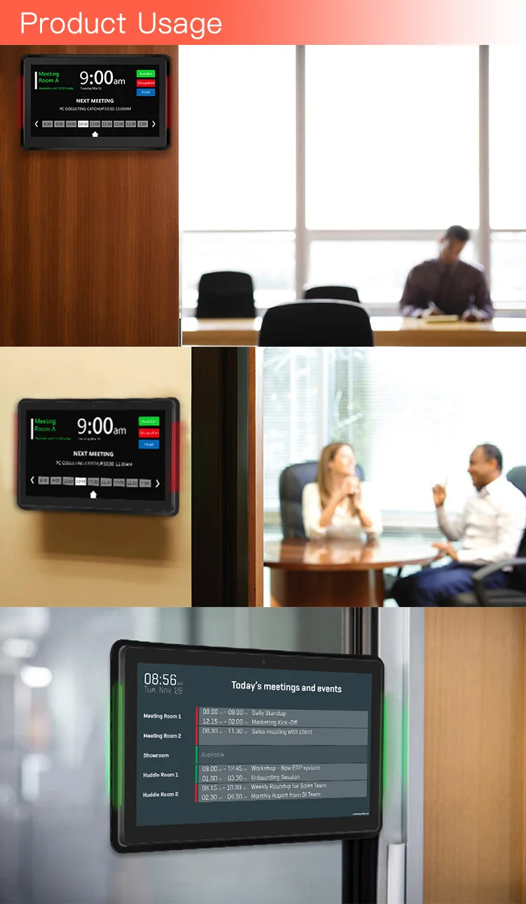 Wall Mount Meeting Room Booking Display 10.1 Inch Poe Android Tablet ...
