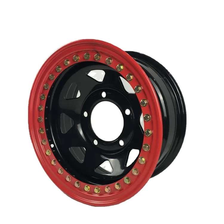 4WD Offroad Used 8 Spoke Steel Wheels Black 5x5.5 PCD Rims Beadlock