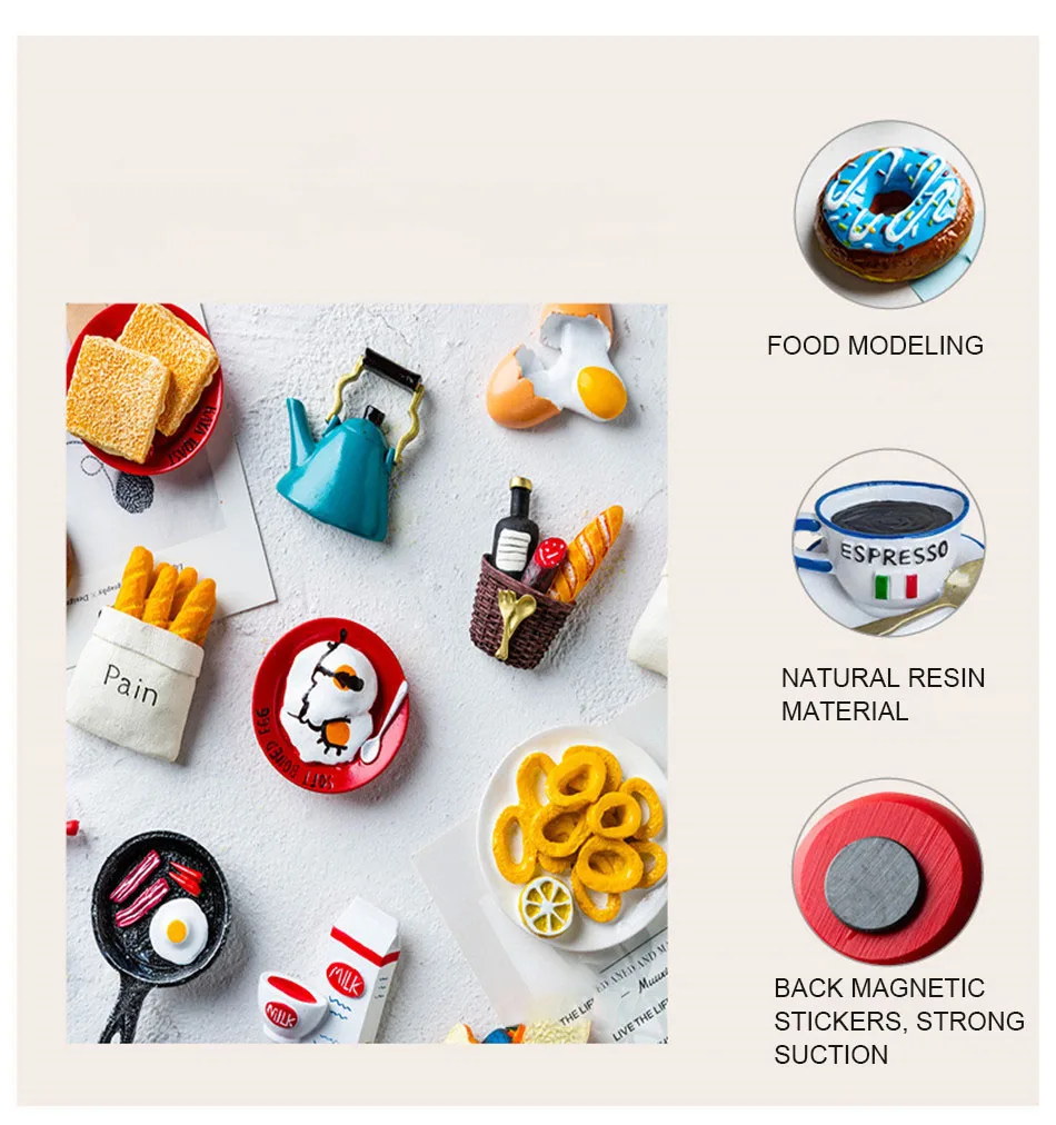 Personalized Custom Food 3d Magnets For Fridge Souvenir Wooden Fridge ...