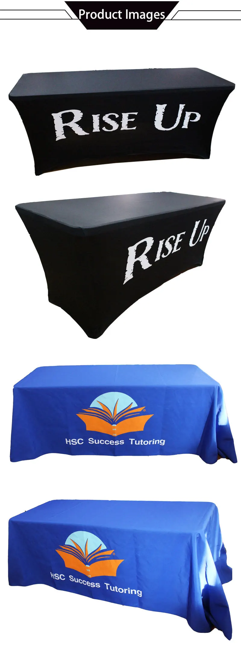 Custom Printed Fitted Stretch Rectangular Spandex Table Cover With Logo ...