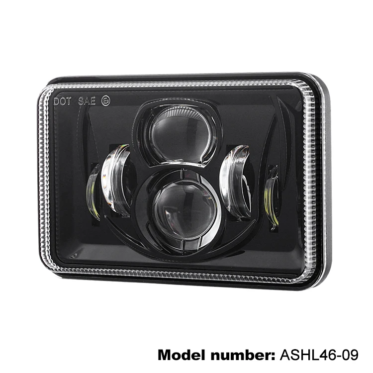 Universal Square Led 55w High Bright 4x6inch High Low Beam Headlamp for ...