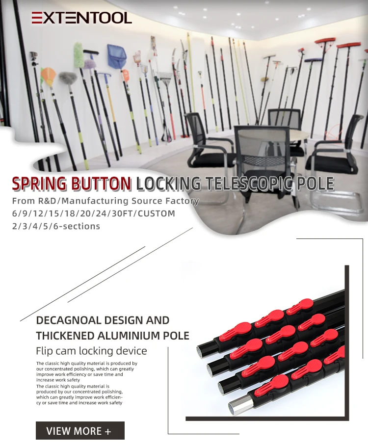 Extentool 5.4m Spring Button Lock Extension Tube Telescopic Pole - Buy ...