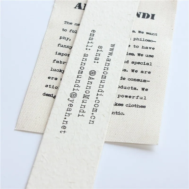Clothes Canvas Hang Tag Custom Fabric Labels - Buy Customized Printed ...