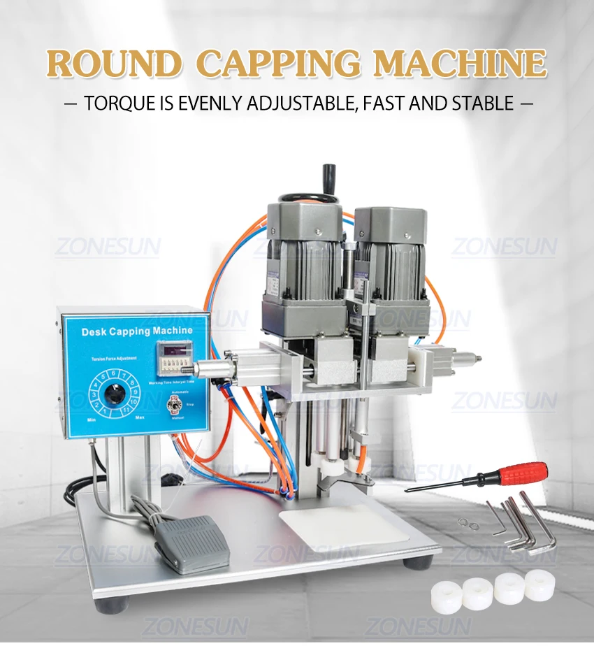 ZONESUN ZS-XG6100 Desktop Trigger Cap Capper - High Productivity