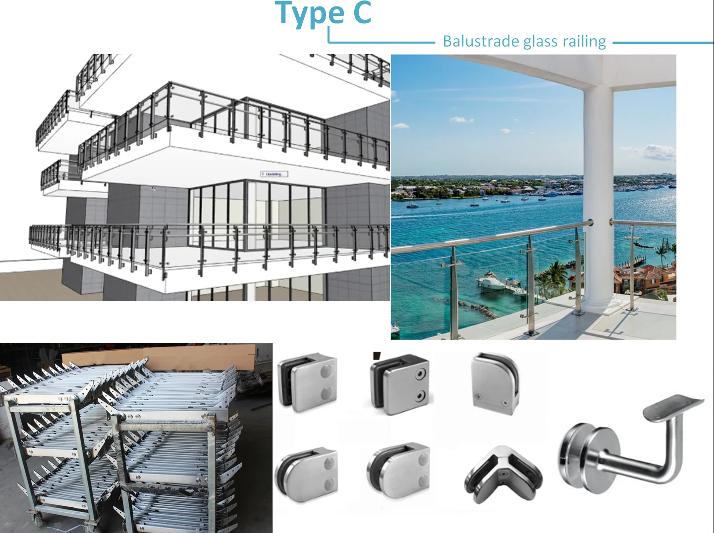 Aluminum U Channel Frameless Tempered Glass Railing - Easy DIY Install ...