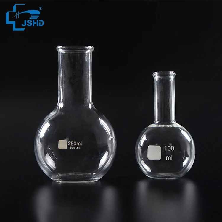Custom Flask Laboratory Glass 50ml Flat Bottom Narrow Neck Boiling ...