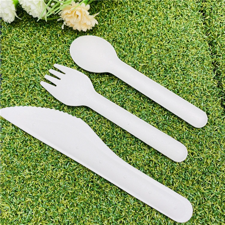 Biodegradable Compostable Sugarcane Bagasse Pulp Cutlery Fiber Pulp ...