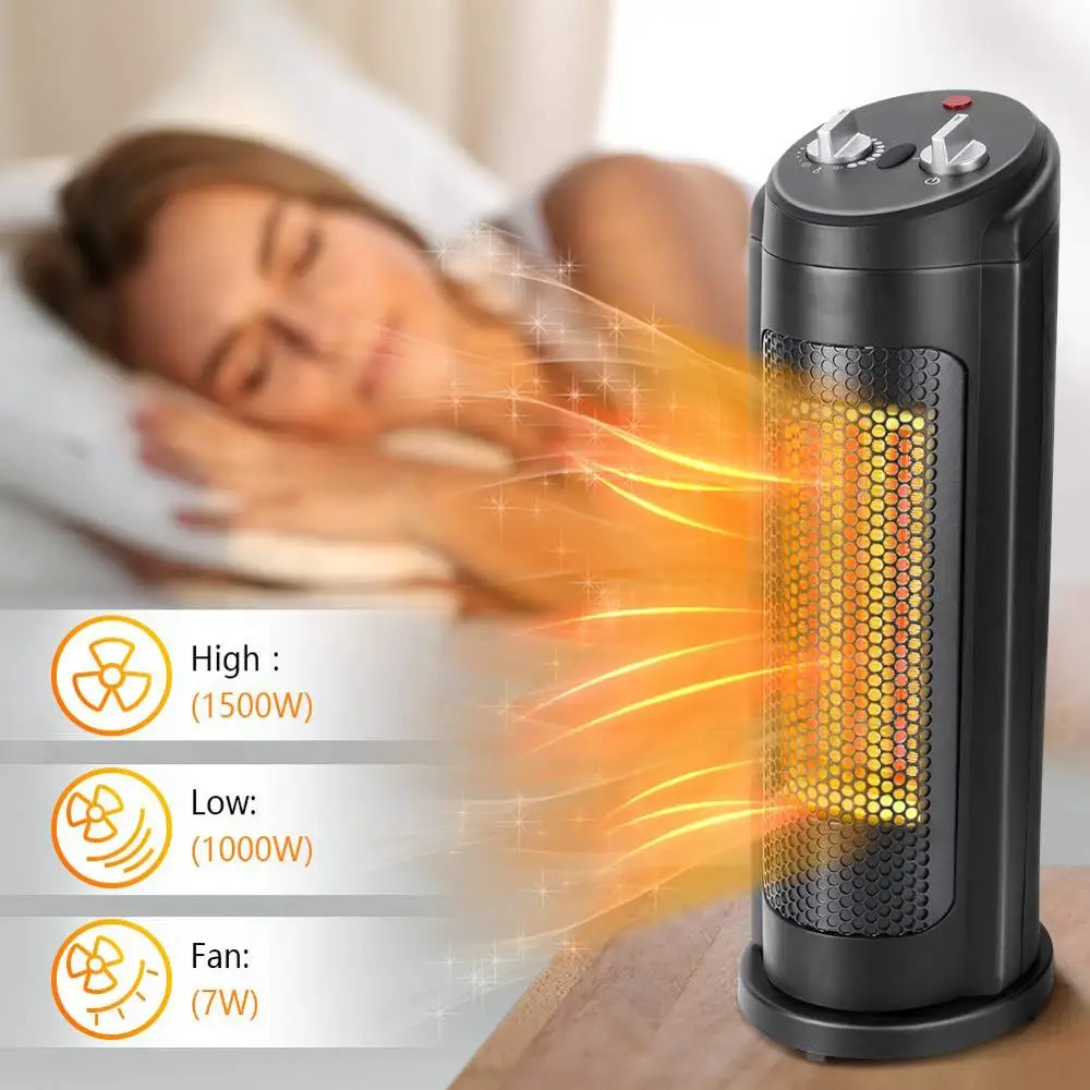 PTC Ceramic Elements Electric Portable Tower Space Heater With ...
