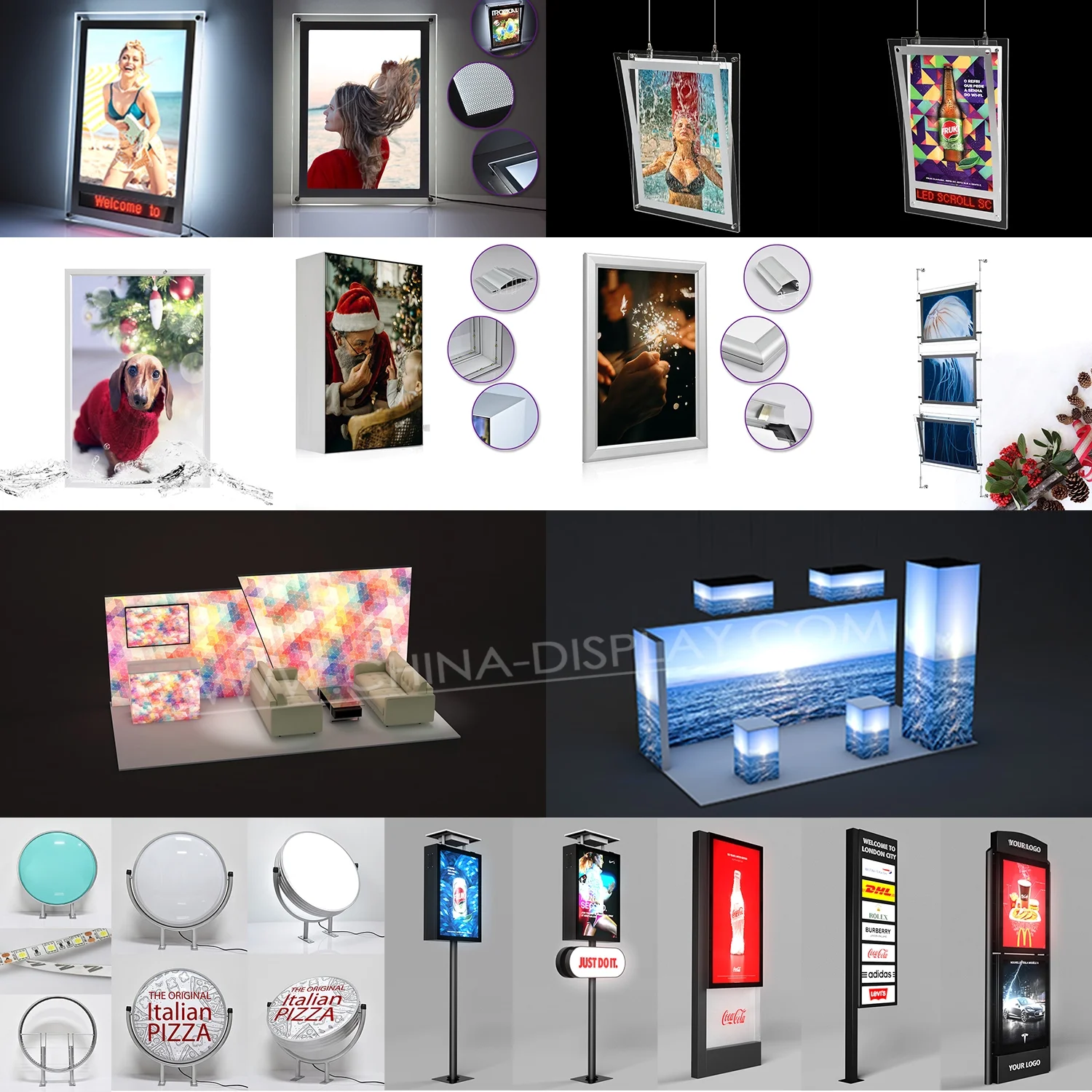 A4 Kfc Fast Food Cafe Menu Board Display Illuminated Led Menu Backlit ...