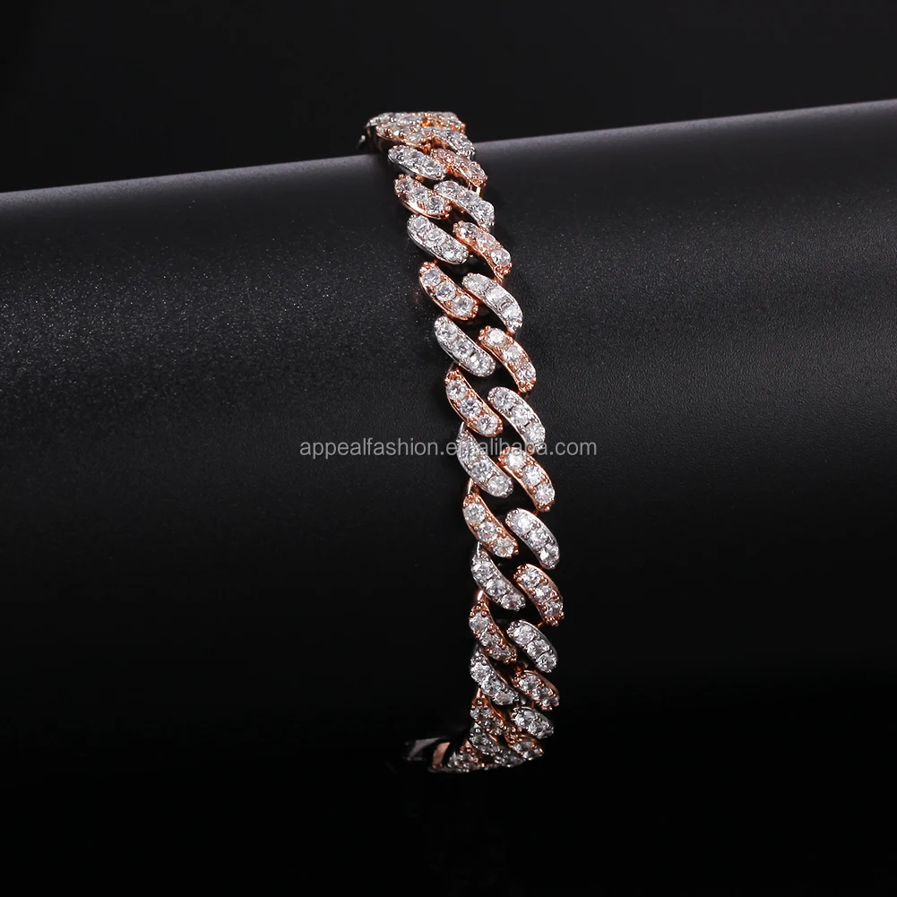 9mm Pink Cuban Link Chain Anklet - Iced Out Women's Jewelry
