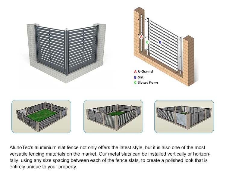 Alunotec Garden Aluminum Balcony Privacy Fence Profile