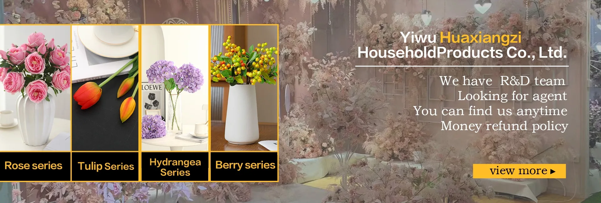 Yiwu Huaxiangzi Household Products Co., Ltd. - Artificial Flowers, Artificial Green Plants