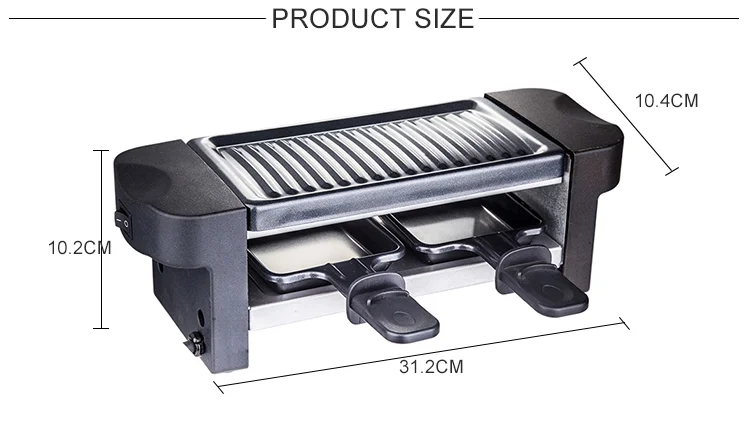350W Commercial Raclette Grill - Efficient & Smokeless BBQ