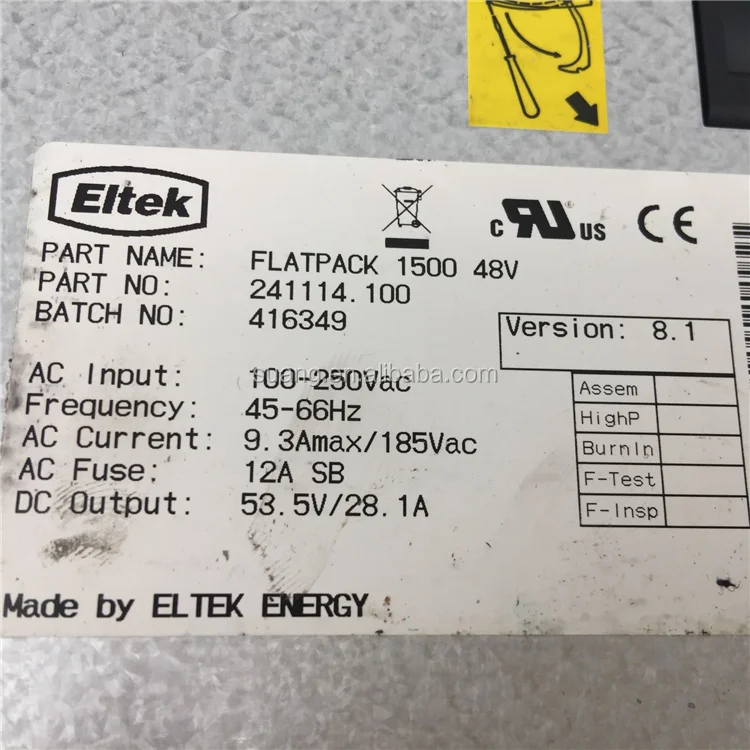 Eltek Rectifier 241114.100 Flatpack 48v 1500w - Buy Eltek Flatpack 48v ...
