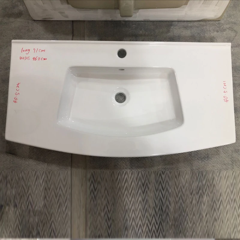 One Piece Commodes Curved Sink Cabinet Furniture Basin Sanitary Product Fan Shape Vasques ...