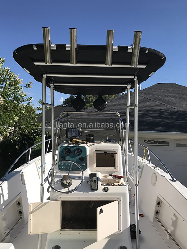 Dolphin Pro T Top with Black Canopy for Center Console Fishing Boats - OEM