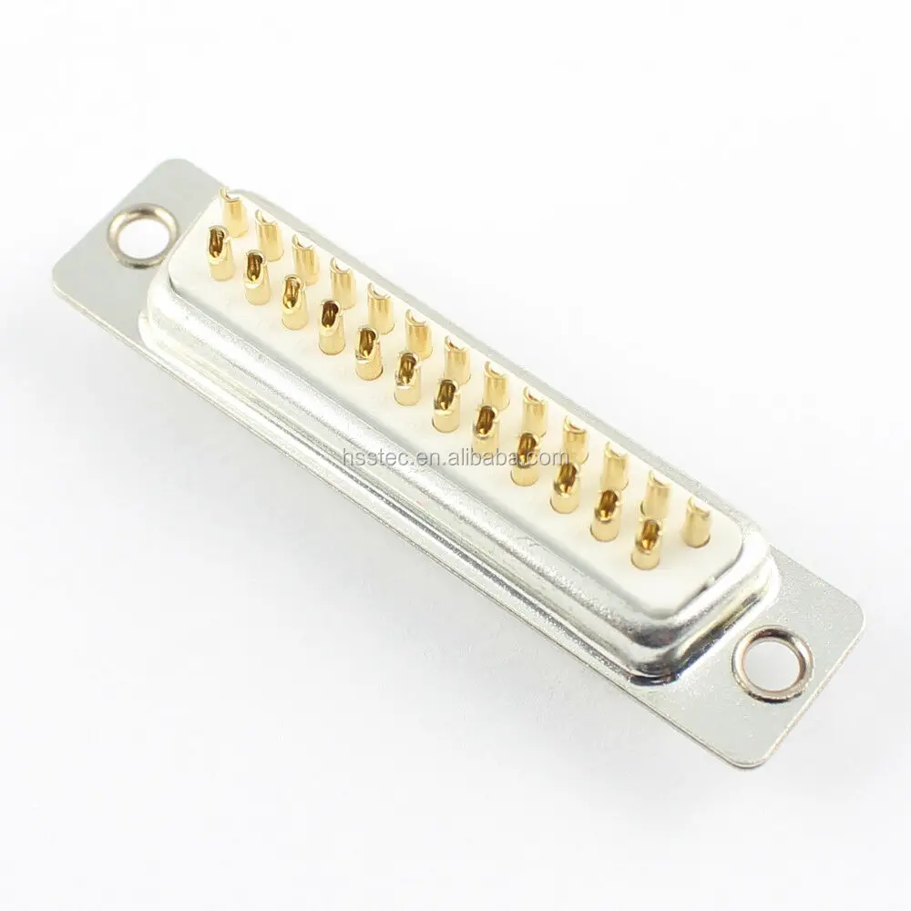 Gold Plated D-sub 25 Pin Solder Type 2 Row Straight Female Connector ...