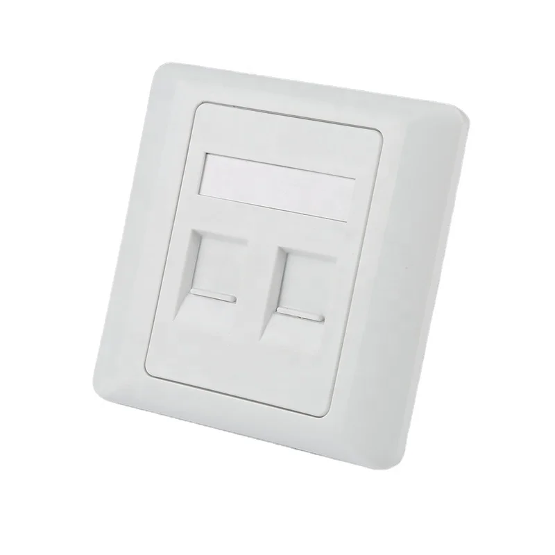 Puxin Double Ports Cat5e Cat6 Utp 86 Type Network Keystone Jacks Module ...
