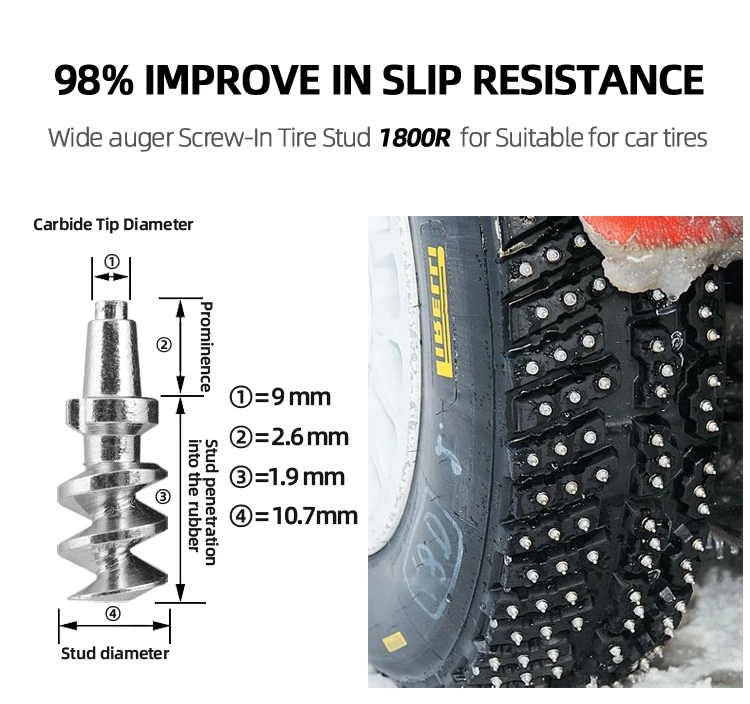 Tungsten Carbide Tire Studs - Durable Winter Rally Solutions