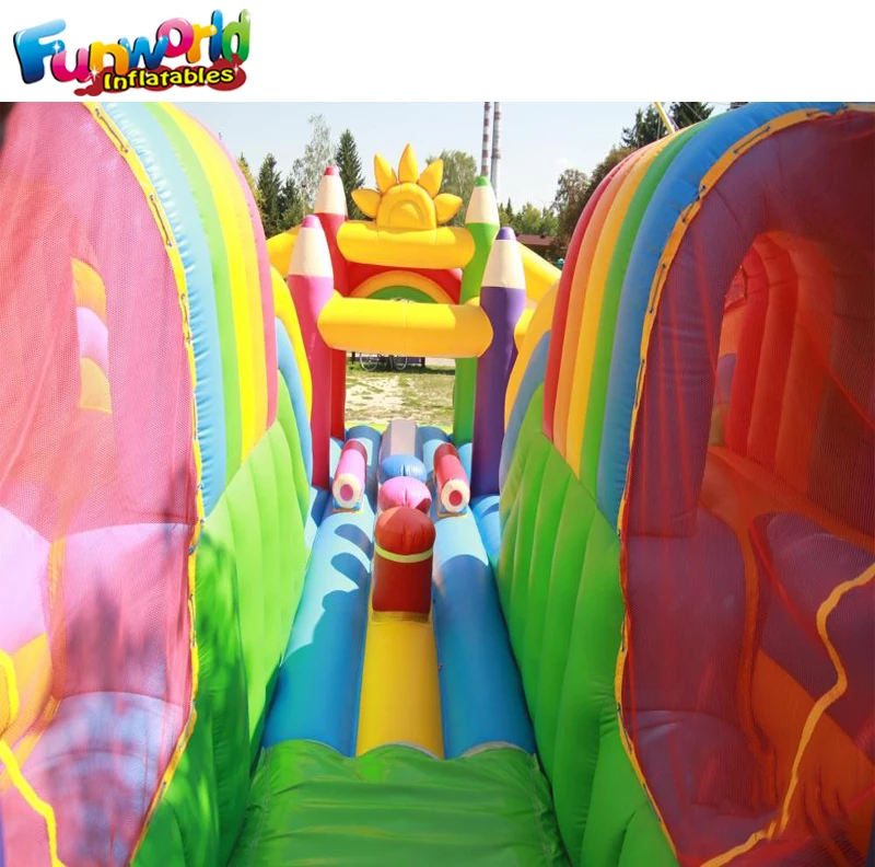Giant Outdoor Integrated Crayons Anime Amusement Inflatable Theme Park ...