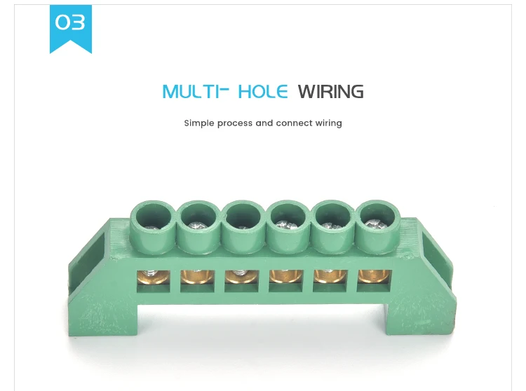 Green Terminal Block Brass PE Busbar - Reliable & Durable