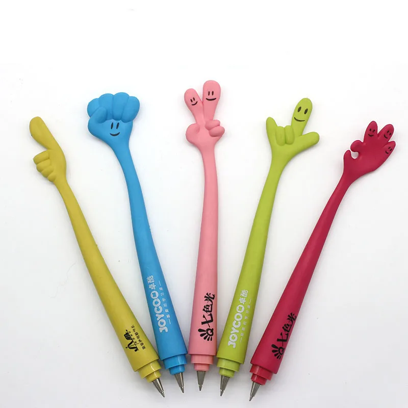 Flexible Smiling Face Bend Fingers Shape Cartoon Ballpoint Pens With ...