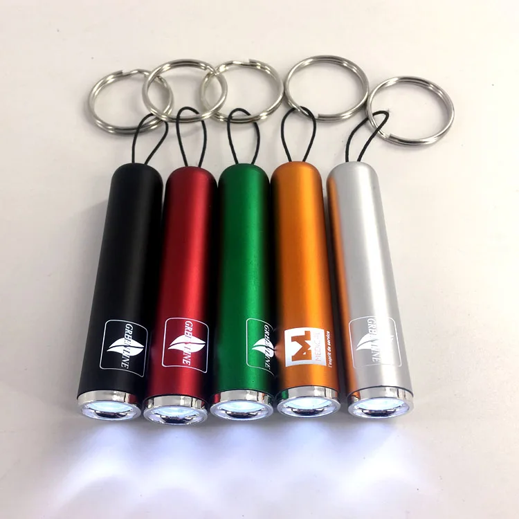 Custom Engraved Laser Logo LED Flashlight Keychain Mini LED Keyring Torch