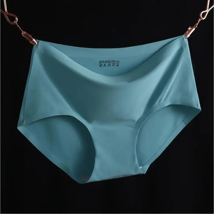 Women Seamless Underwear Invisible Ice Silk Brief Sexy Non-trace Ladies ...