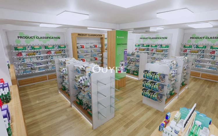 Shop Our Wood Pharmacy Shelves - Customized Display Racks