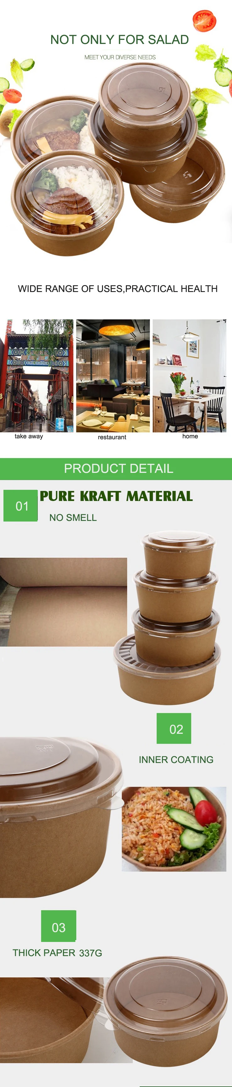 32oz Kraft Paper Soup Bowls - Eco-Friendly & Disposable