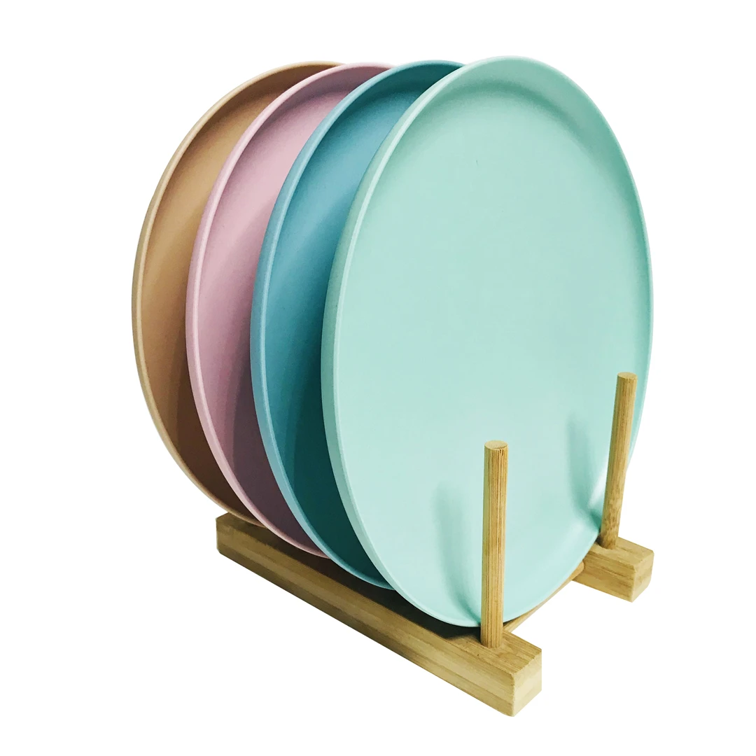 Reusable Biodegradable Plates Bamboo Fiber Decal Print Dinner Plates ...