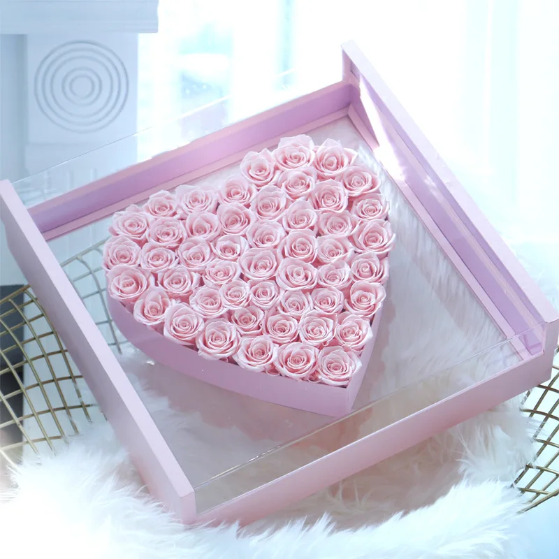 Valentine's Day Gift - Real Preserved Roses in Acrylic Box