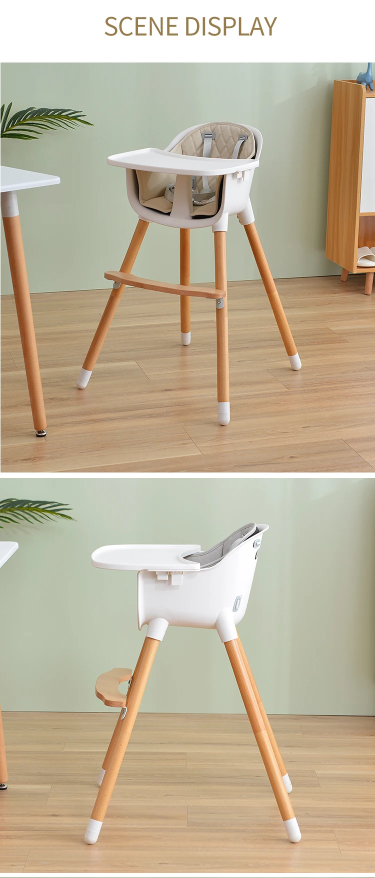 European Standard Wholesale Multi-function Wooden Baby High Chair For ...