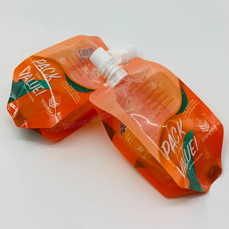 Pla Bioplastic Custom Juice Nozzle Pouches Stand Up Spouted Pouch For ...