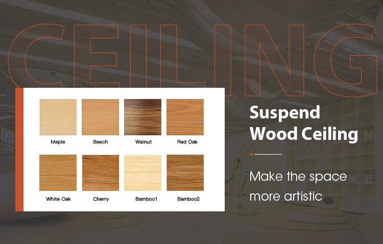 Veneer Wood Drop Ceiling Tiles for Home Interior Decoration