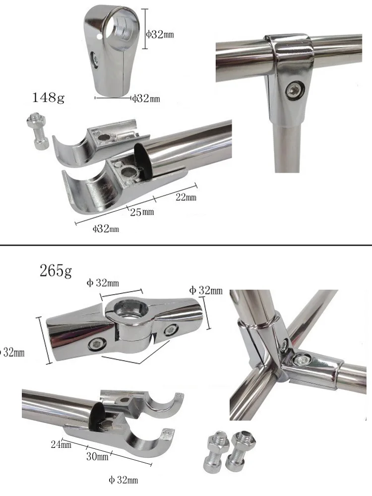 Wholesale Chrome Metal 25mm Round Pipe Connector Hinge - Buy Pipe ...