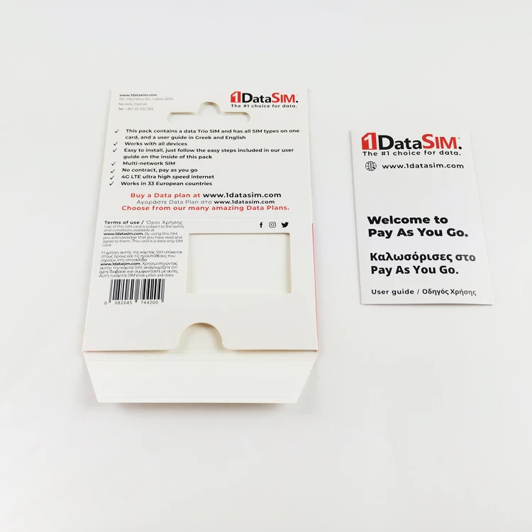 Custom 5G Paper SIM Card Envelope - Secure & Stylish