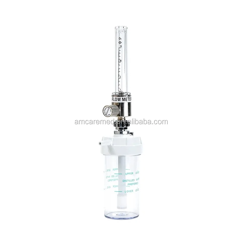 AmcareMed British Oxygen Flowmeter with Humidifier Bottle - Variable ...