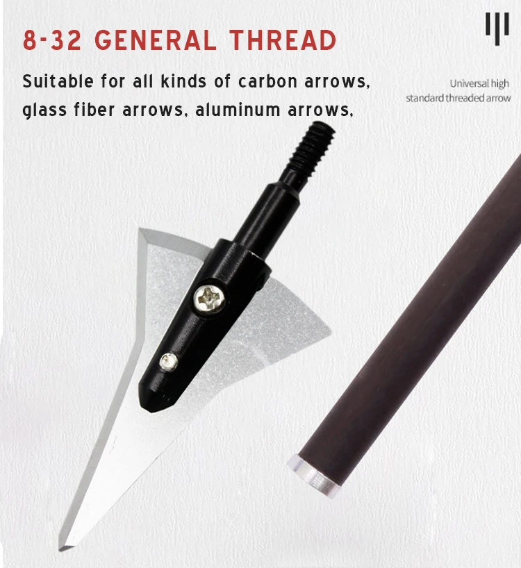 Stainless Steel Right Wing Single Bevel Broadheads Expandable Hunting ...